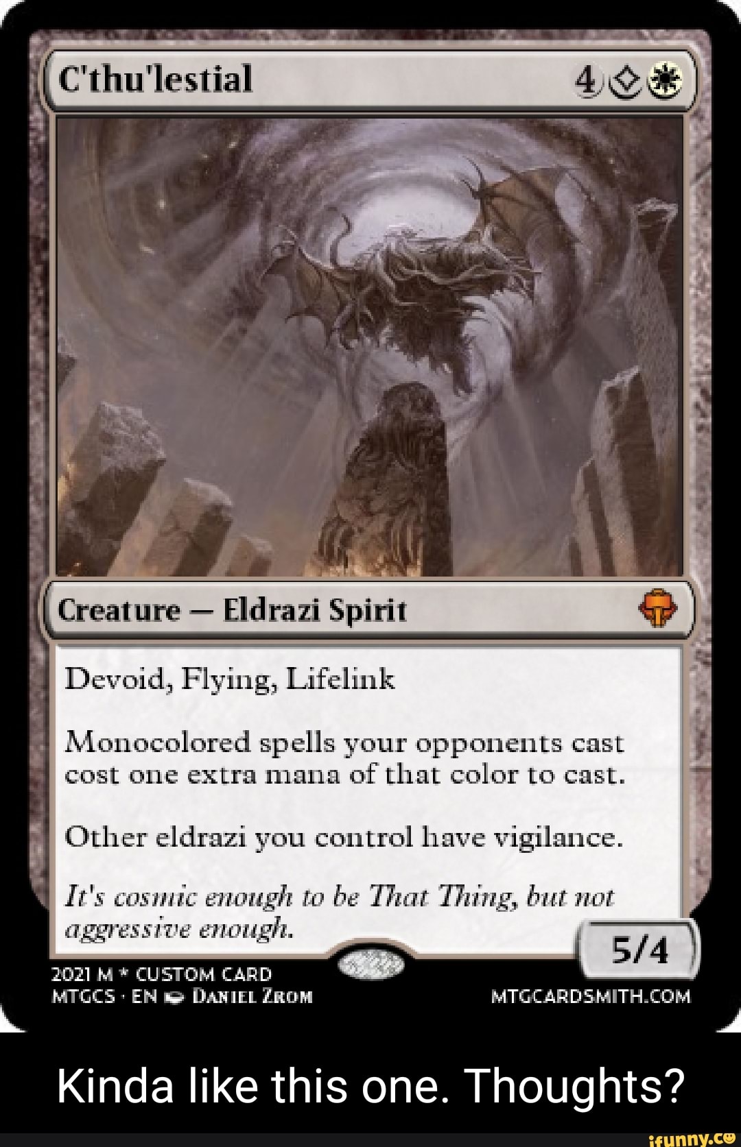 Devoid, Flying, Lifelink Monocolored spells your opponents cast cost ...