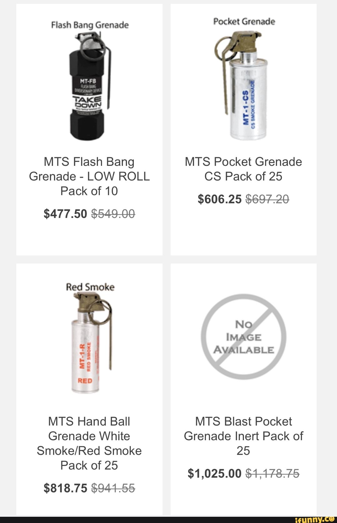 Flash Bang Grenade MTS Flash Bang Grenade - LOW ROLL Pack of 10 $477.50 ...