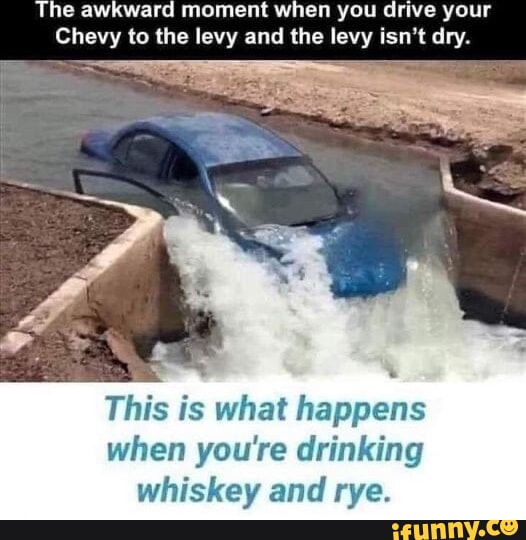 The awkward moment when you drive your Chevy to the levy and the levy ...