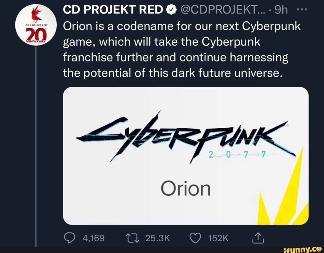 CD PROJEKT RED @ @CDPROJEKT... Orion is a codename for our next ...