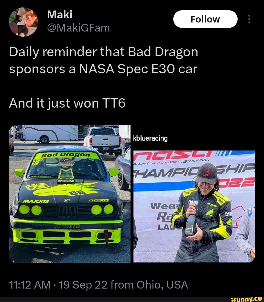 Foll Maki @MakiGFam Daily reminder that Bad Dragon sponsors a NASA Spec ...