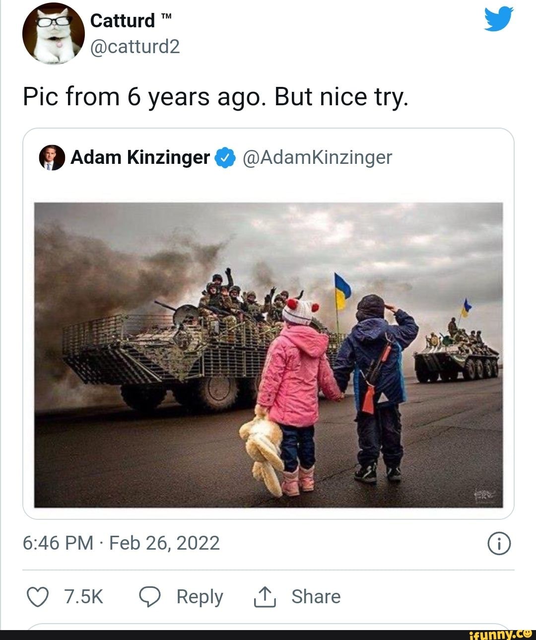 Catturd @catturd2 Pic from 6 years ago. But nice try. Adam Kinzinger ...