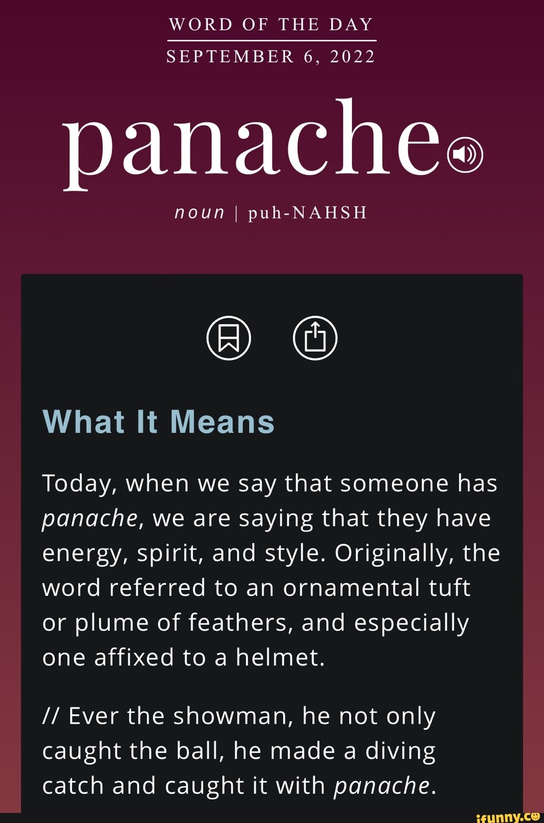 WORD OF THE DAY SEPTEMBER 6, 2022 panachee noun I puh-NAHSH What It ...
