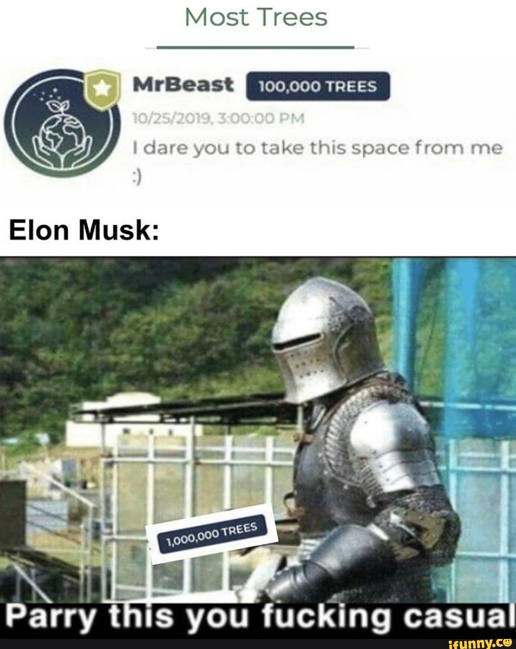 Most Trees MrBeast I dare you to take this space from me - iFunny