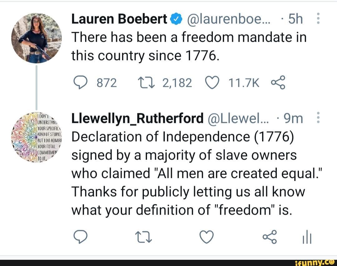 Lauren Boebert @laurenboe... Sh There has been a freedom mandate in ...