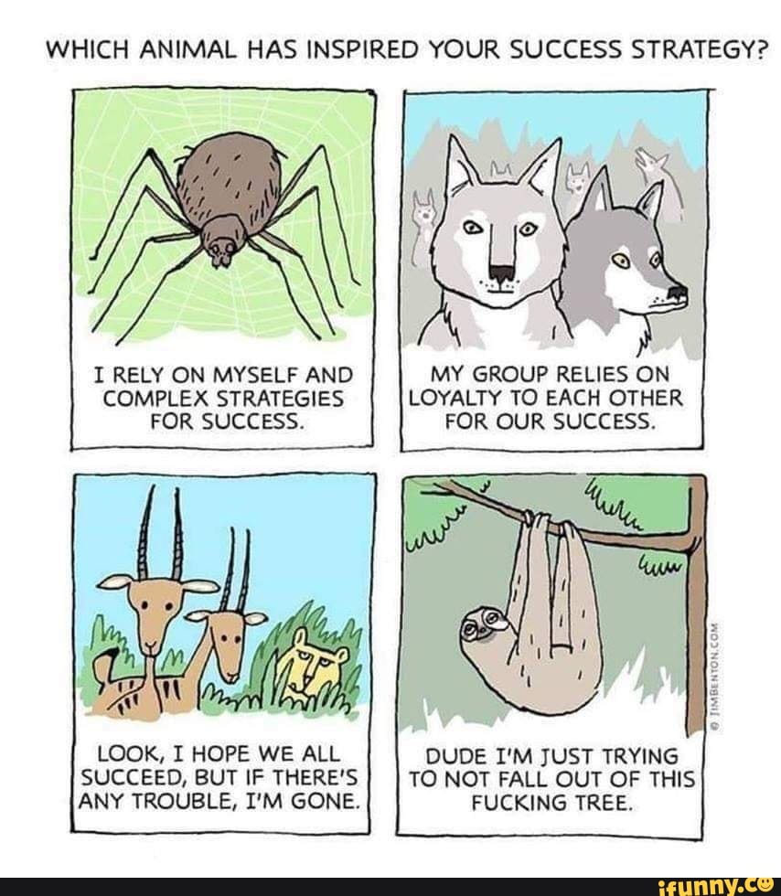 WHICH ANIMAL HAS INSPIRED YOUR SUCCESS STRATEGY? I RELY ON MYSELF AND MY GROUP RELIES ON COMPLEX ...