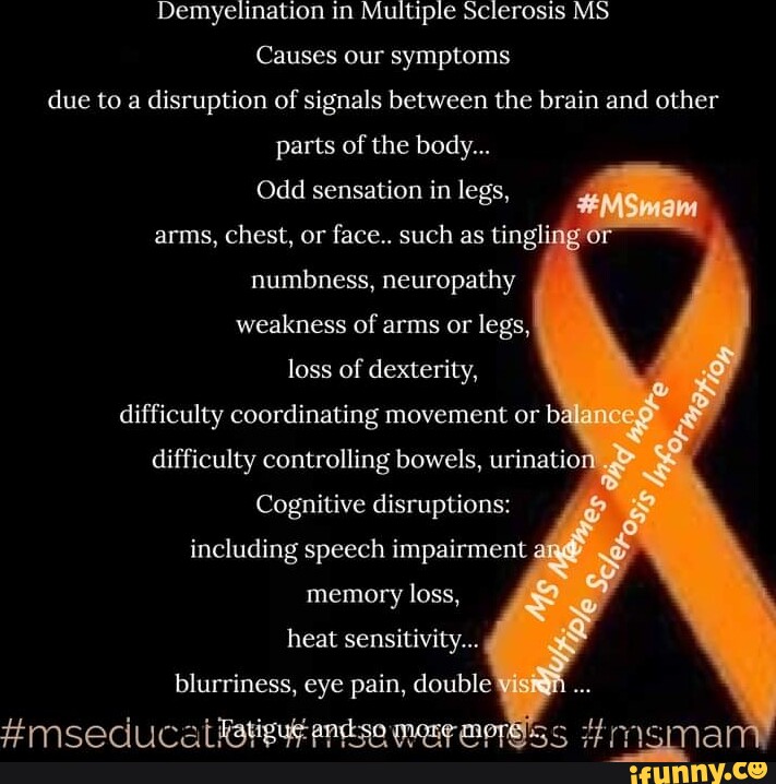 Demyelination in Multiple Sclerosis MS Causes our symptoms due to a ...