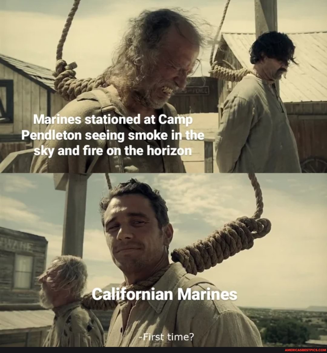 SS Marines stationed at Camp Pendleton seeing smoke in the sky and fire ...