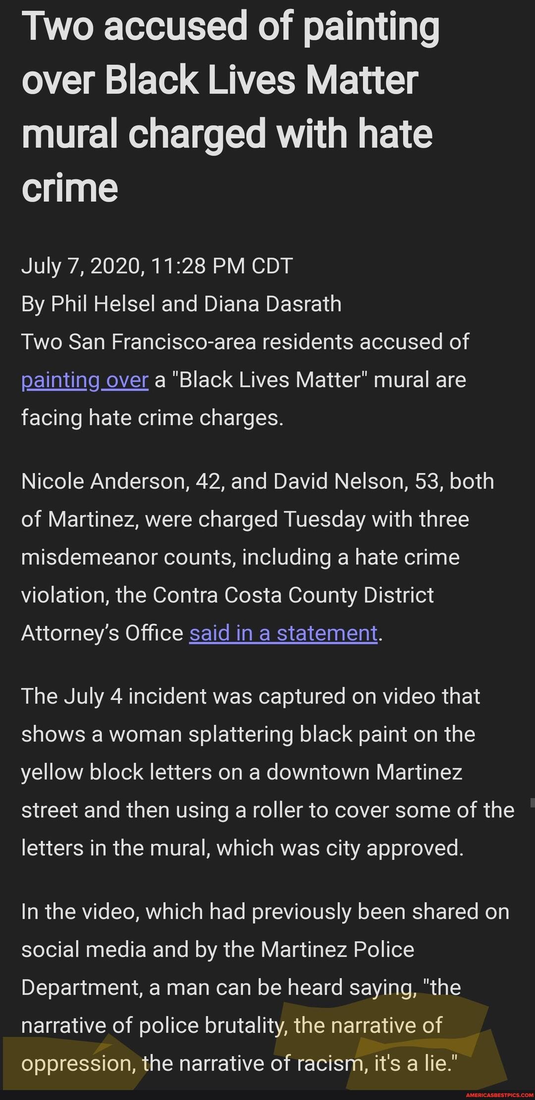Two accused of painting over Black Lives Matter mural charged with hate ...