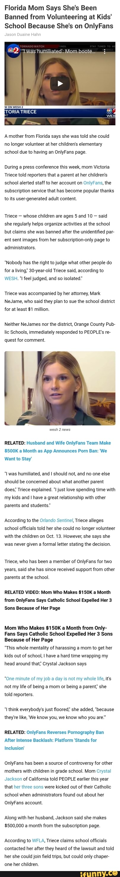 Florida Mom Says She's Been Banned from Volunteering at Kids School ...