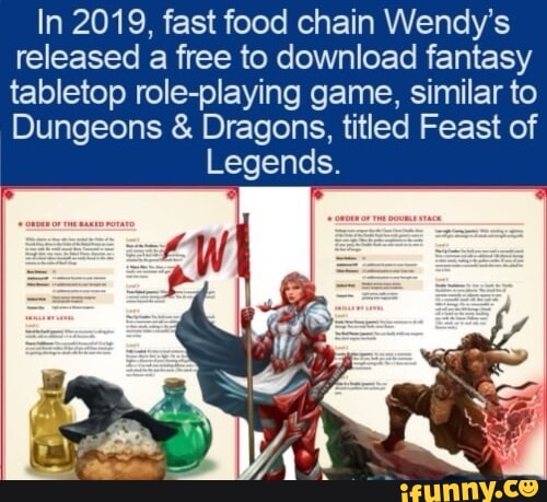 In 2019, fast food chain Wendy's released a free to download fantasy ...