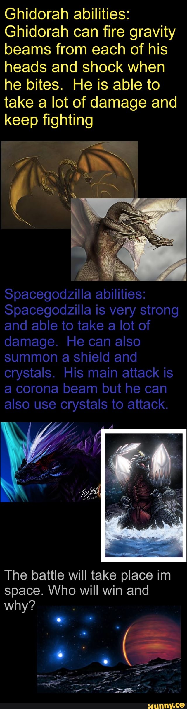Ghidorah abilities: Ghidorah can fire gravity beams from each of his ...