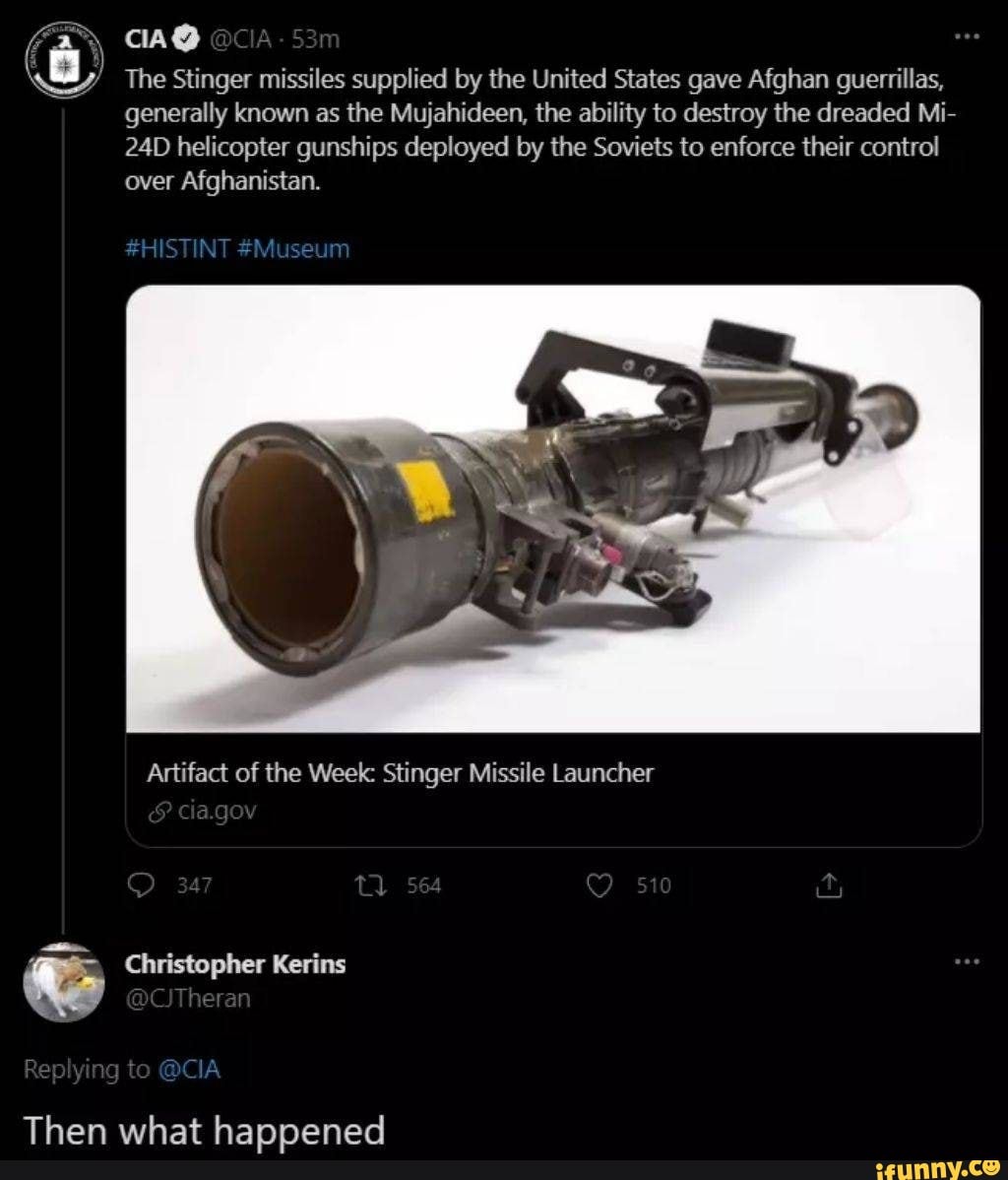 The Stinger missiles supplied by the United States gave Afghan ...