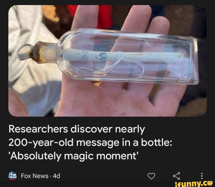 Researchers discover nearly 200-year-old message in a bottle ...