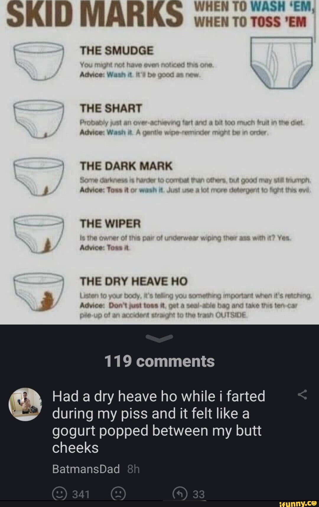 SKID MARKS WHEN TO WASH 'EM, WHEN TO TOSS 'EN THE SMUDGE \ fe ee THE ...