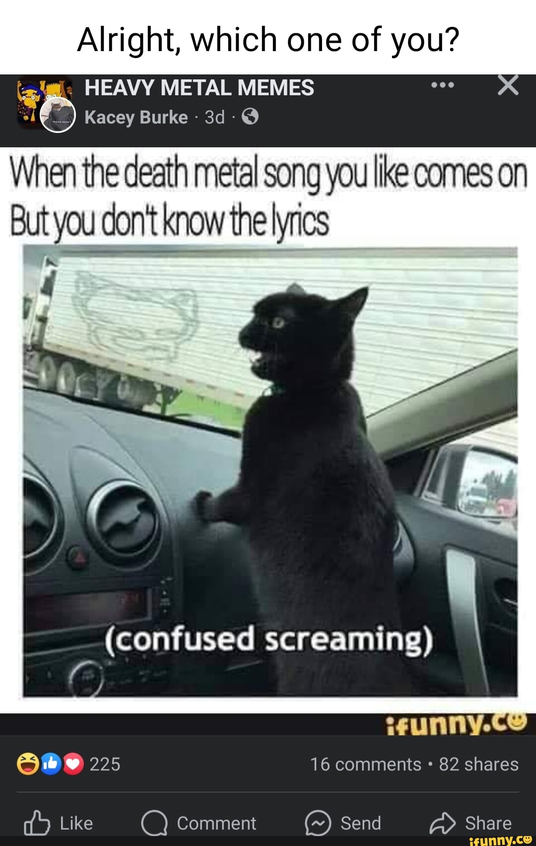 Alright, which one of you? HEAVY METAL MEMES Kacey Burke When the death ...
