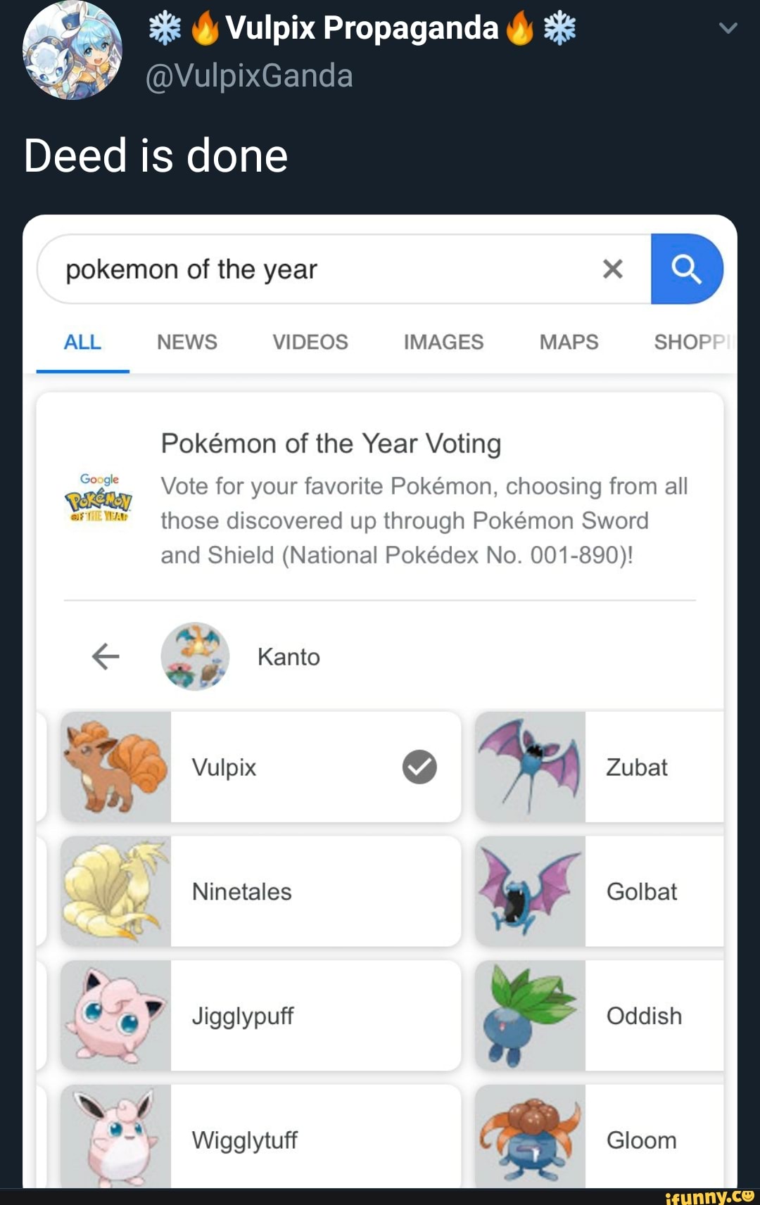 2% Vulpix Propaganda Deed is done pokemon of the x Pokémon of the Year ...
