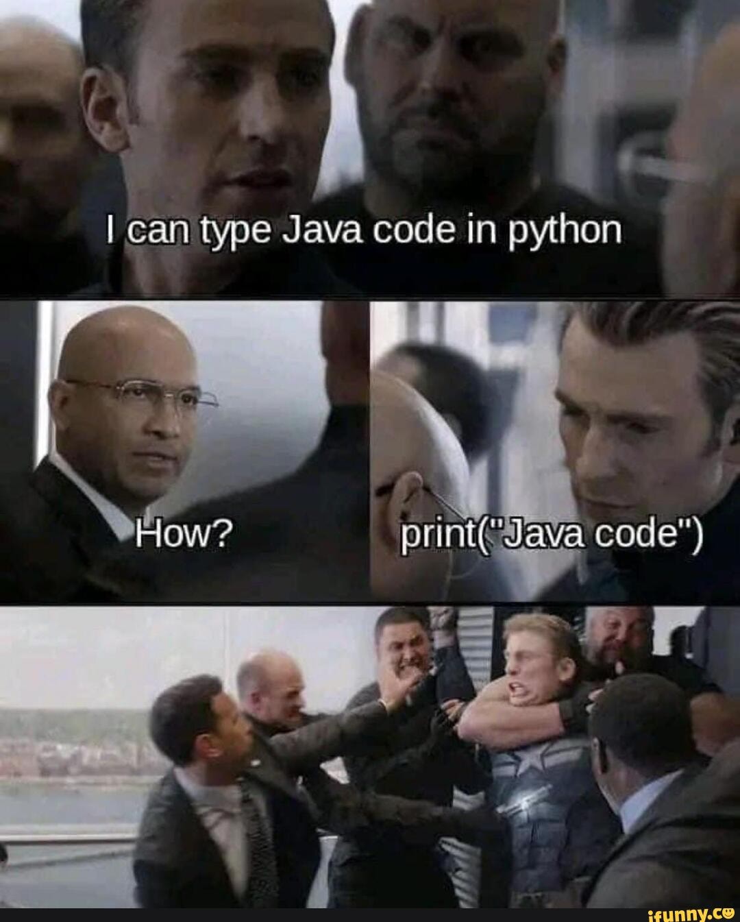 I can type Java code in python code") af - iFunny