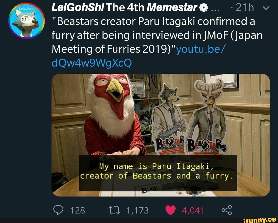 "Beastars creator Paru Itagaki confirmed a furry after being ...
