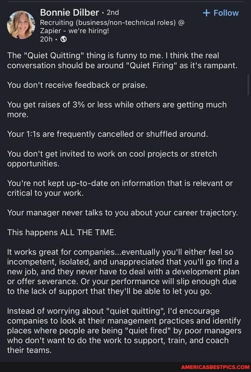 Bonnie Dilber - + Follow Recruiting roles) @ The "Quiet Quitting" thing ...