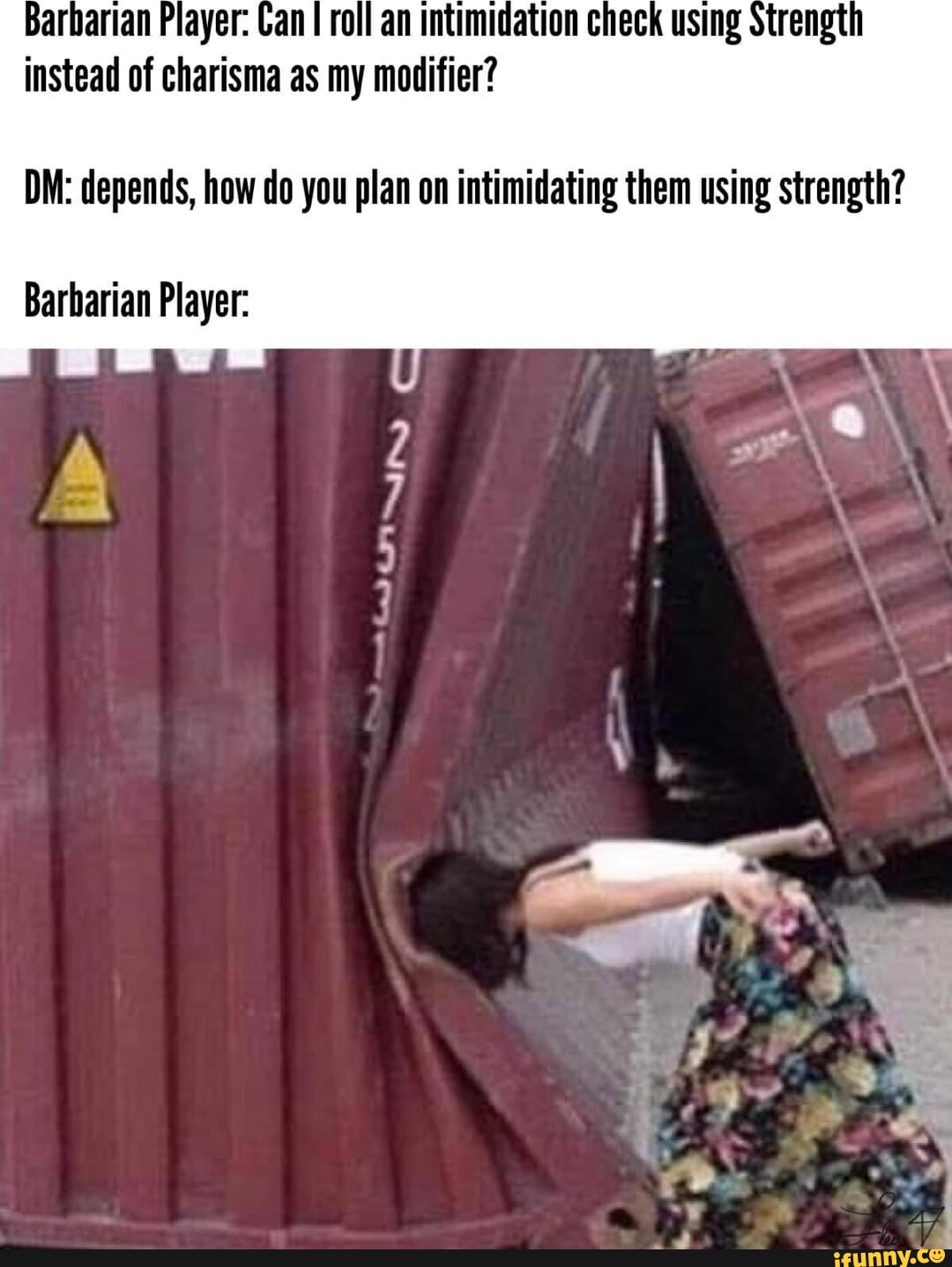 Barbarian Player: Can I roll an intimidation check using Strength ...