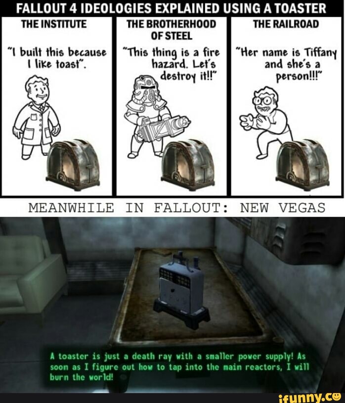 FALLOUT IDEOLOGIES EXPLAINED USING TOASTER THE INSTITUTE THE ...