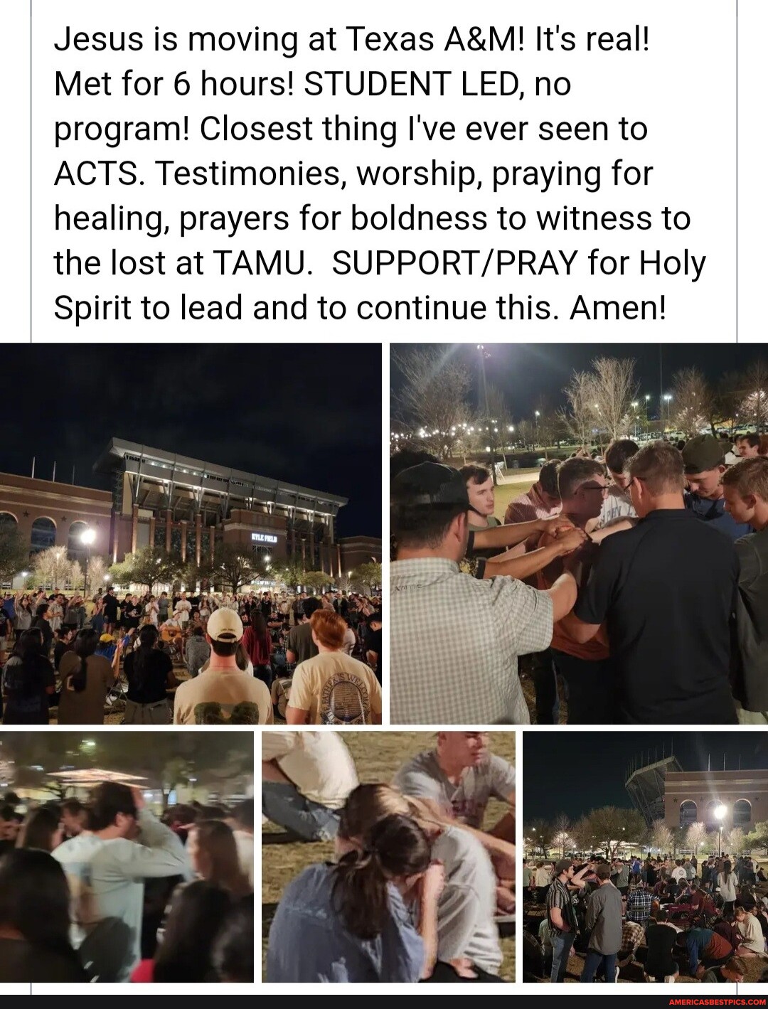 Jesus is moving at Texas It's real! Met for 6 hours! STUDENT LED, no ...
