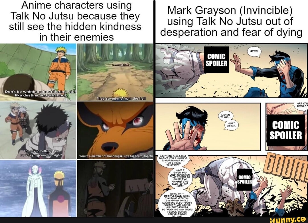 Anime characters using Talk No Jutsu because they still see the hidden ...