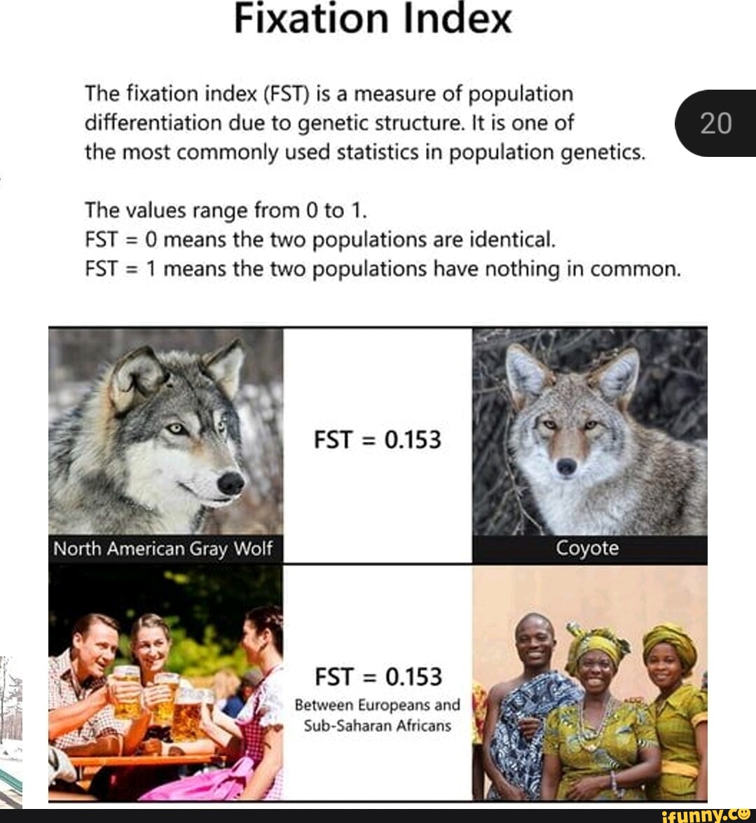 Fixation Index The fixation index (FST) is a measure of population ...