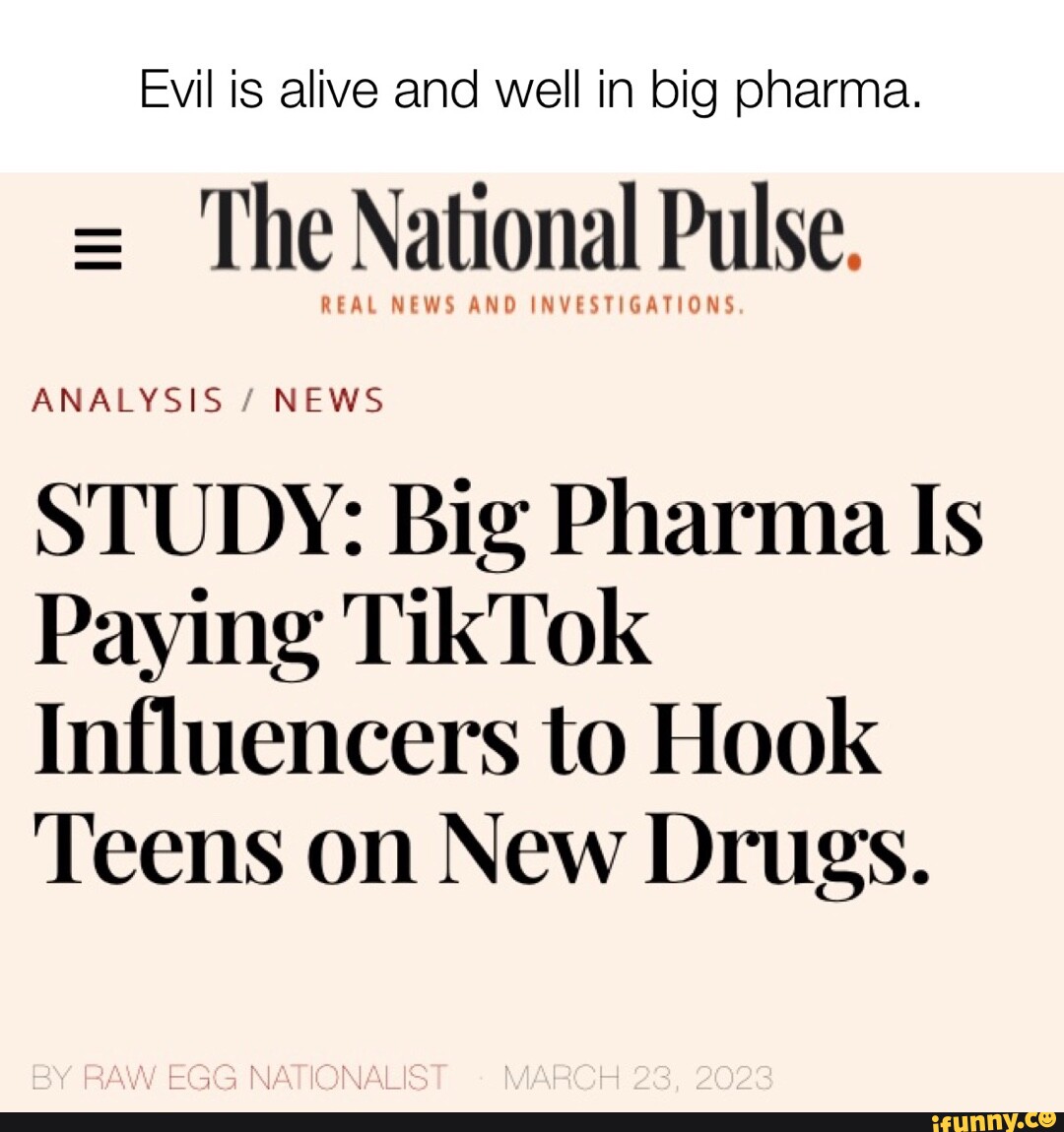 Evil is alive and well in big pharma. = The National Pulse. REAL NEWS ...