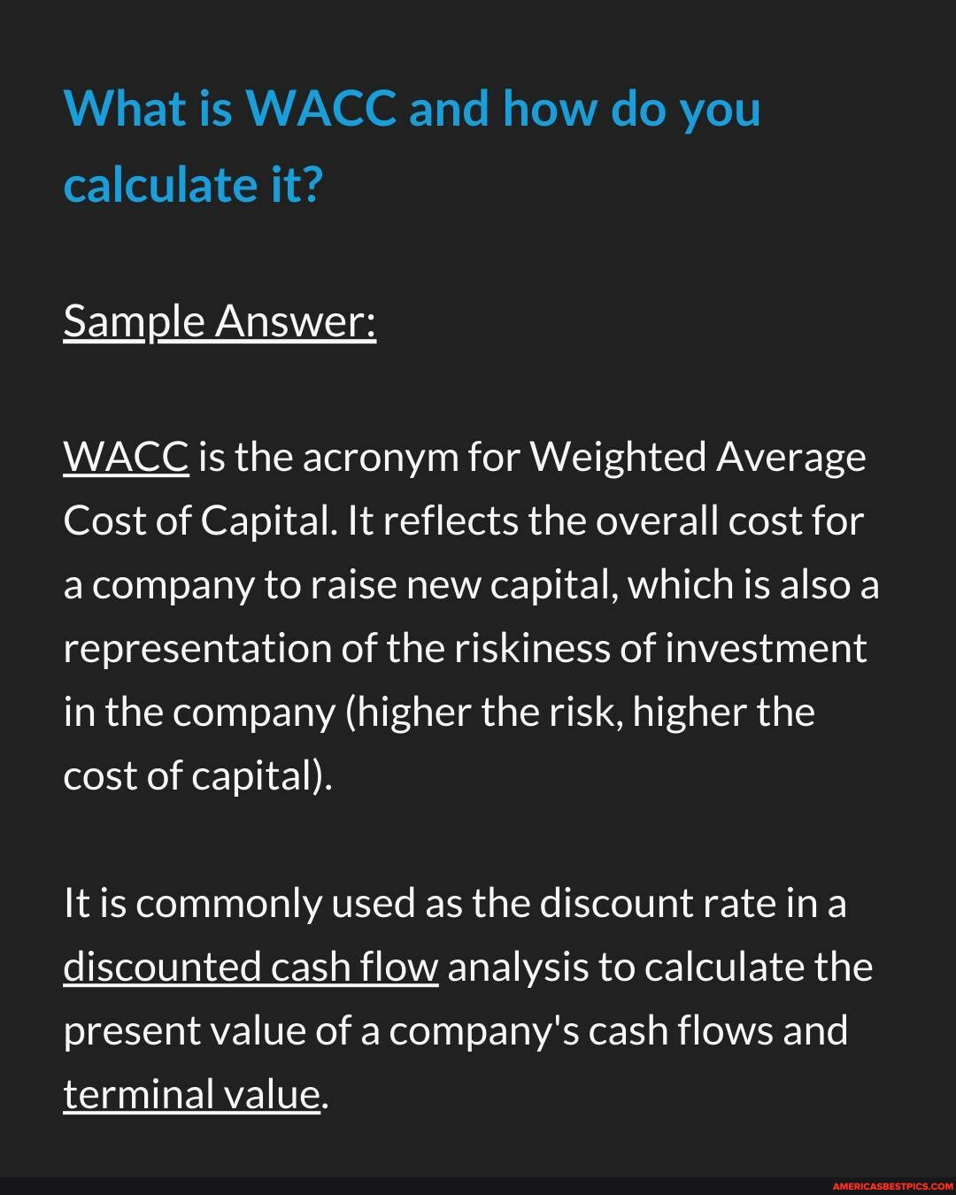 🤠 Can you write the formula for WACC (Weighted Average Cost of Capital ...