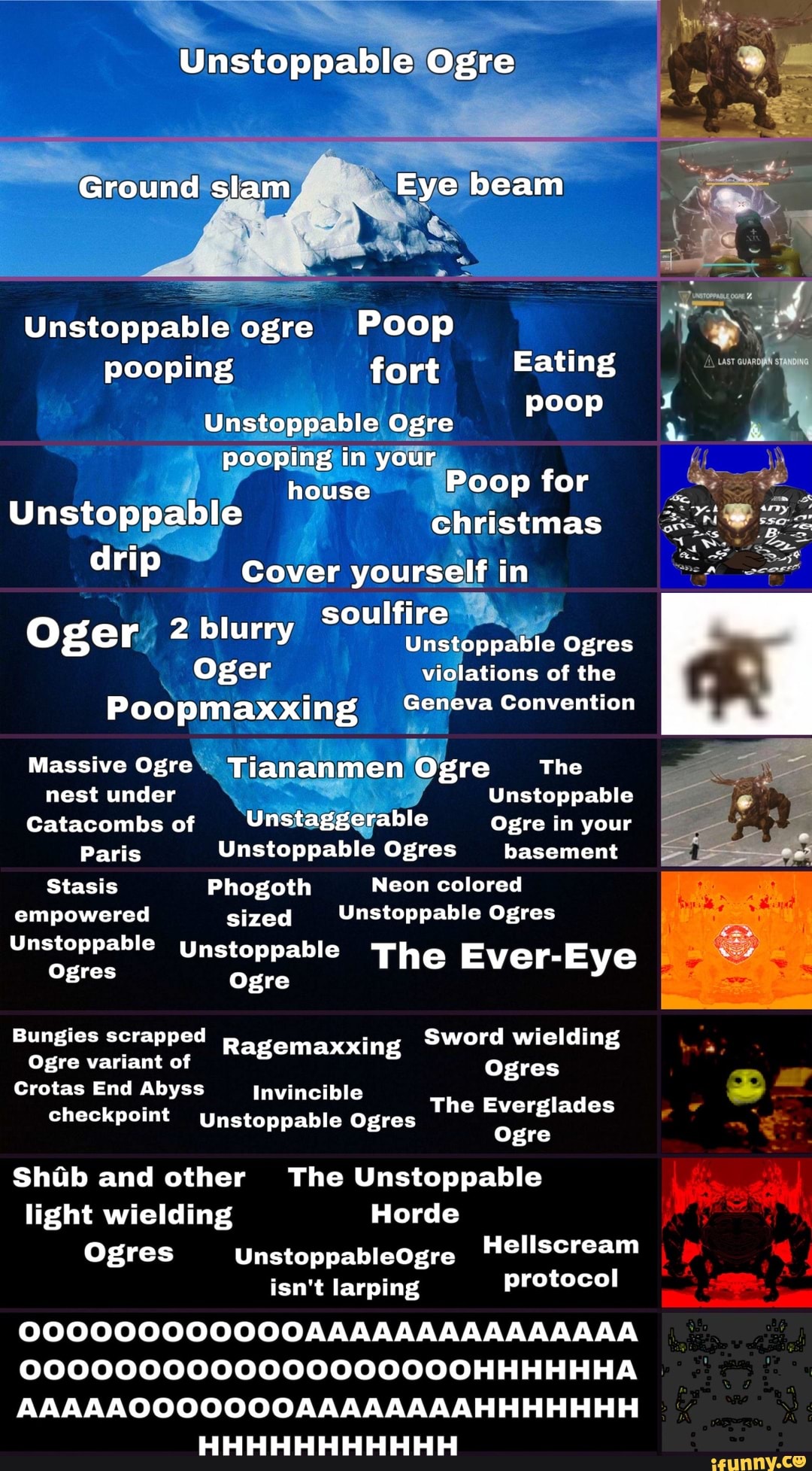 Be Unstoppable Ogre Ground slam Eye beam Unstoppable ogre Poop pooping ...