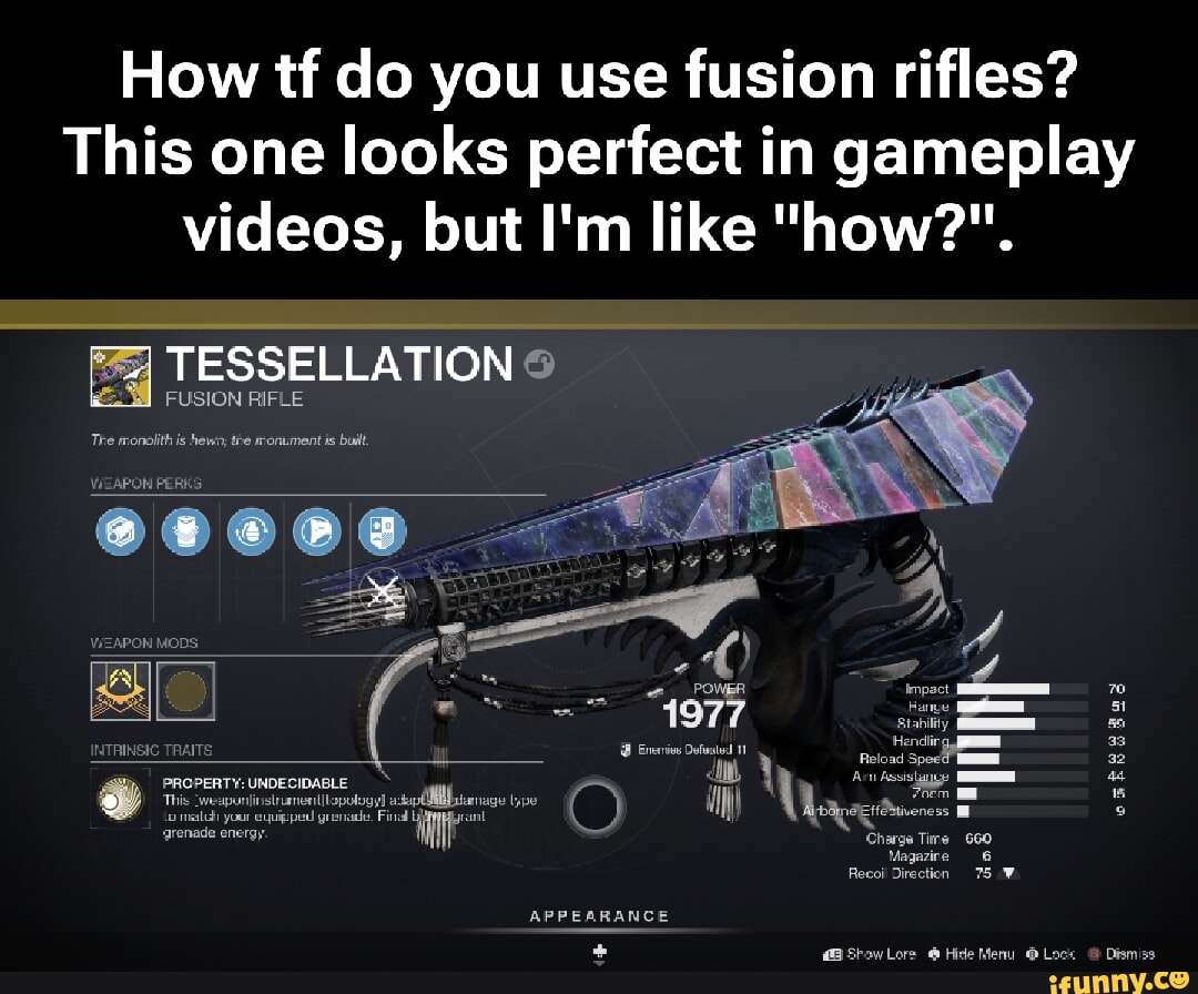 How tf do you use fusion rifles? This one looks perfect in gameplay ...