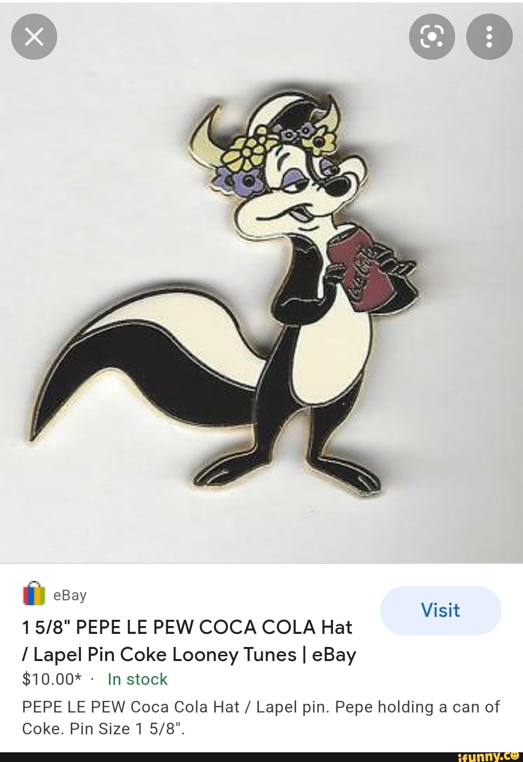 EBay PEPE LE PEW COCA COLA Hat / Lapel Pin Coke Looney Tunes I eBay $10 ...
