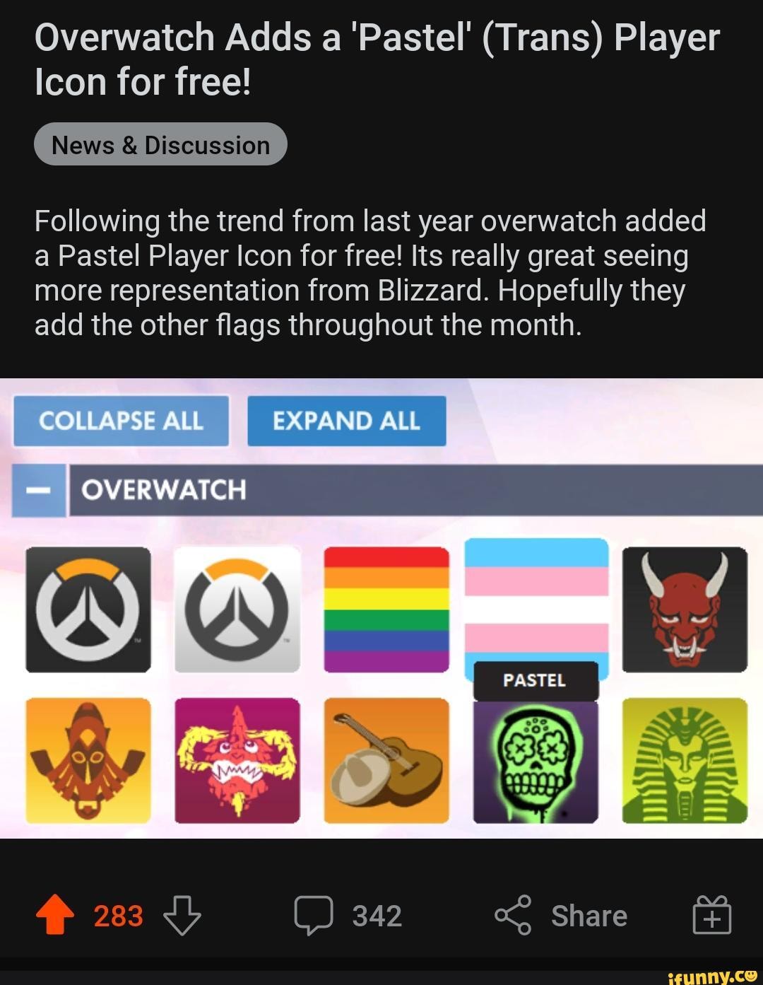 Overwatch Adds a 'Pastel' (Trans) Player Icon for free! News ...