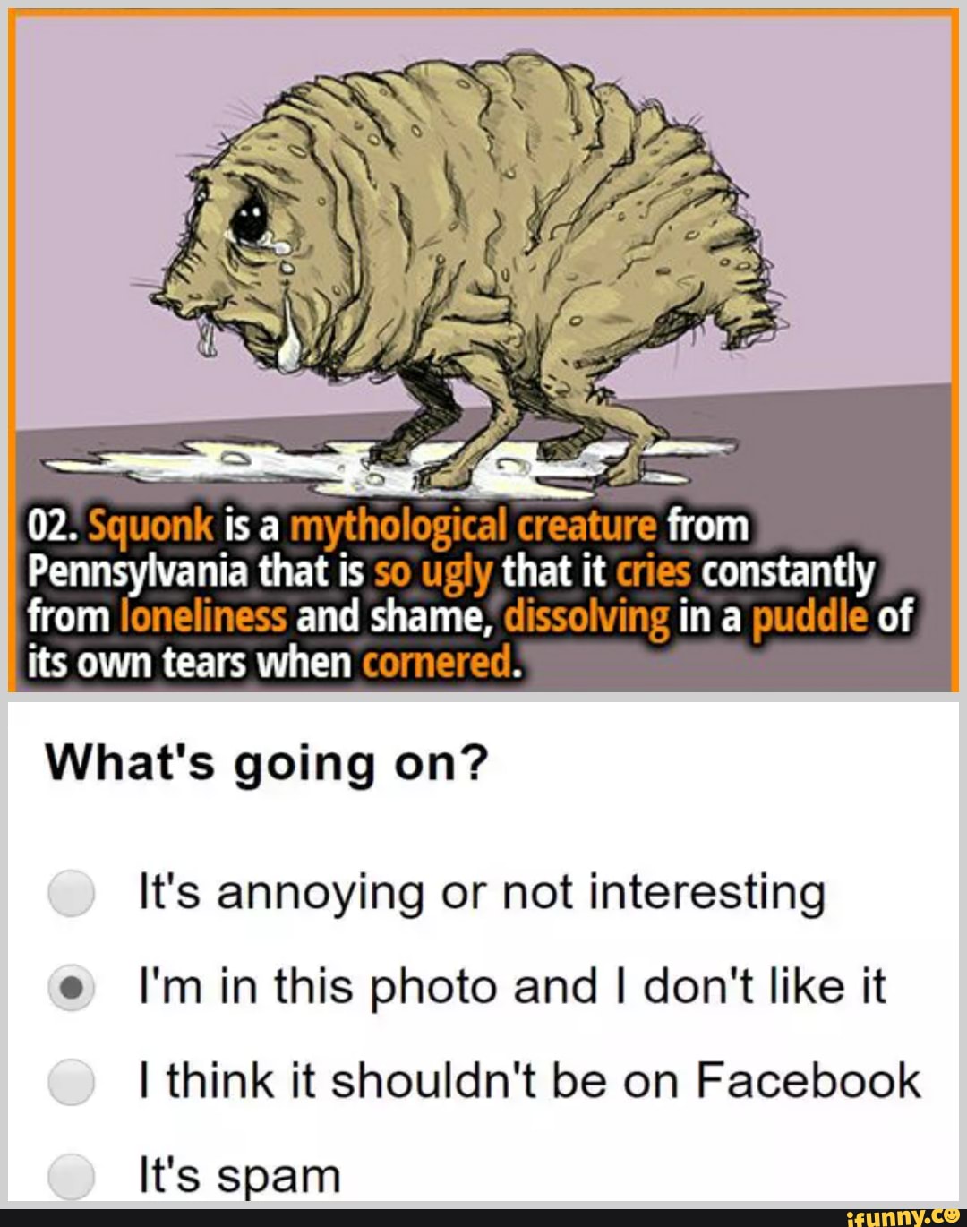 SSS 02. Squonk is a mythological creature from Pennsylvania that is so ...