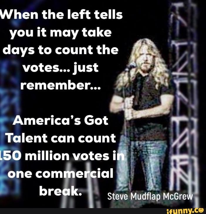When the left tells you it may take days to count the votes... just ...
