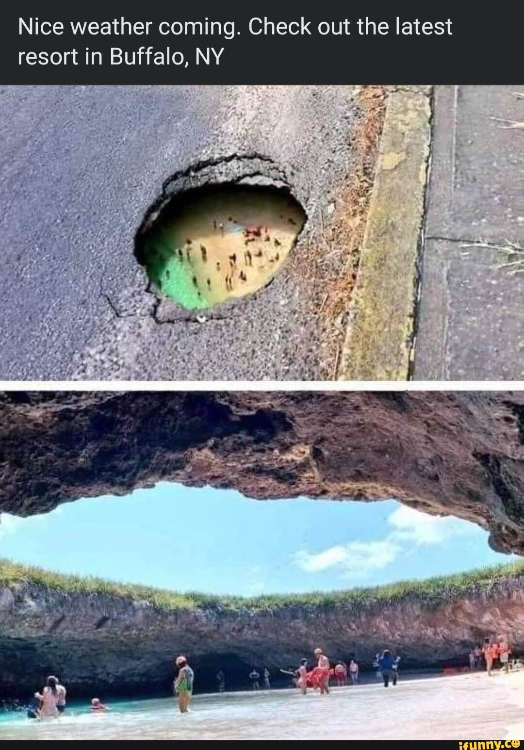 Nice weather coming. Check out the latest resort in Buffalo, NY - iFunny