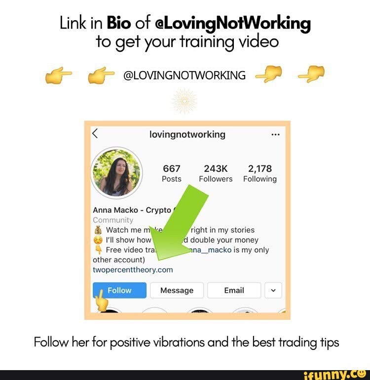 Link in Bio of eLovingNotWorking to get your training video