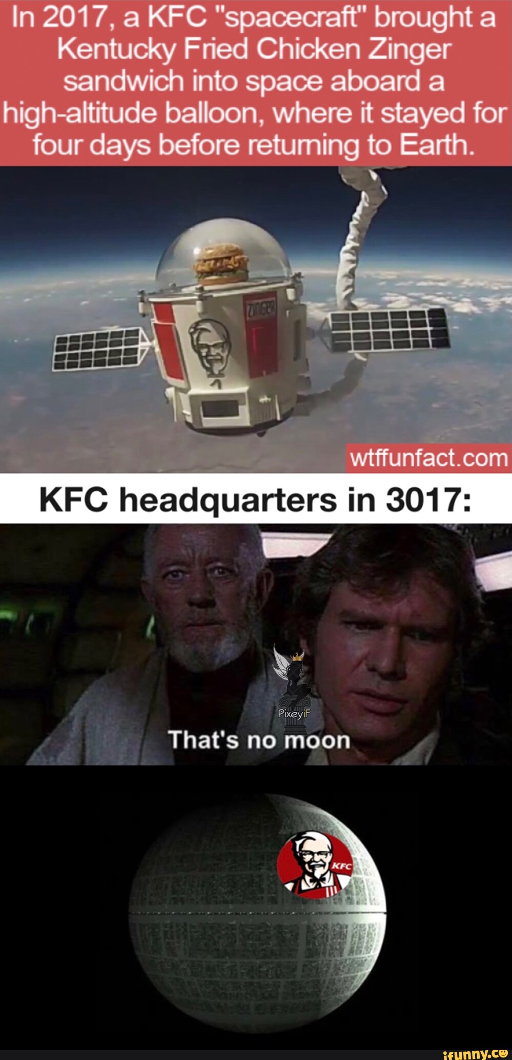 In 2017, a KFC "spacecraft" brought a Kentucky Fried Chicken Zinger ...