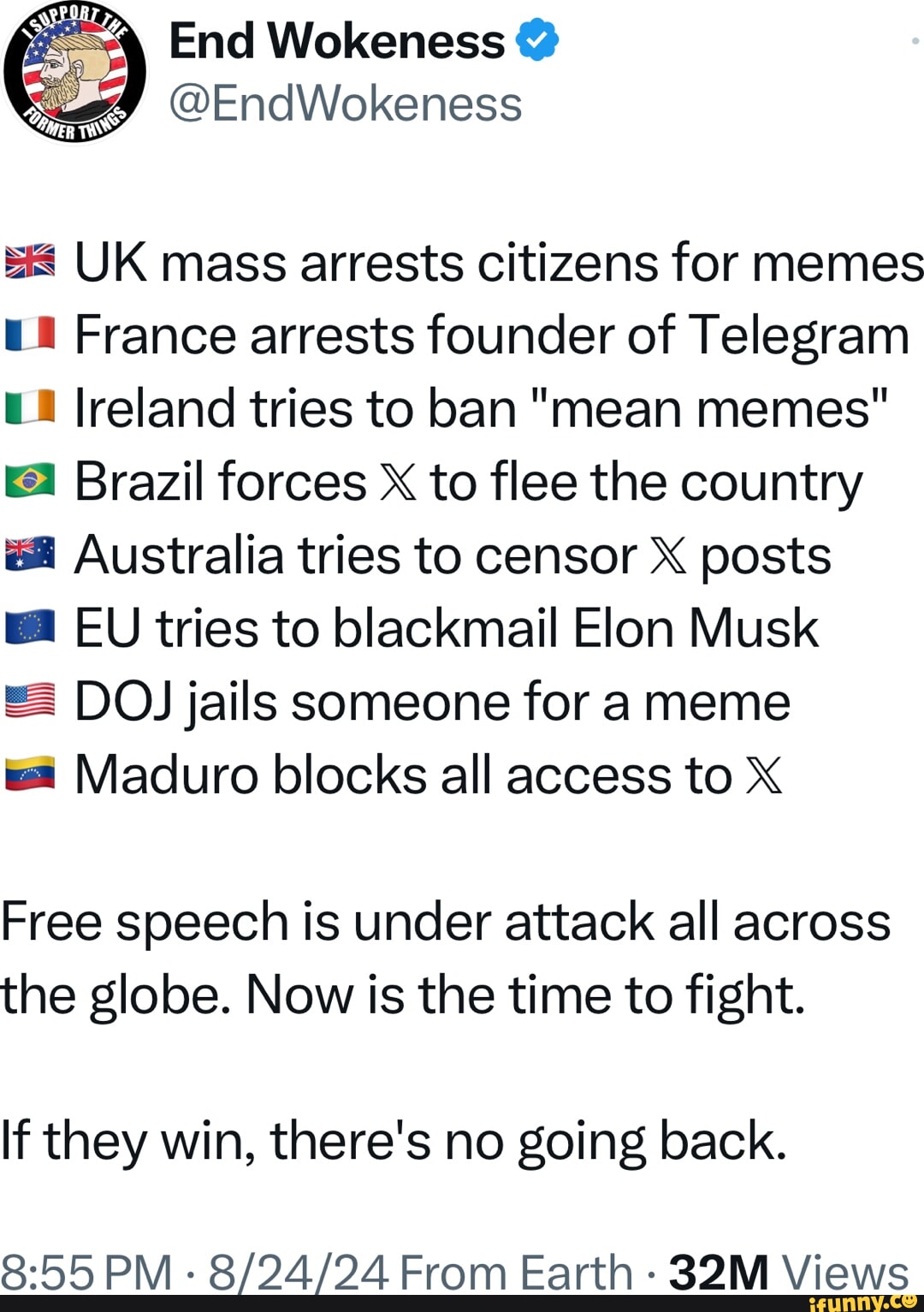 End Wokeness @EndWokeness UK mass arrests citizens for memes France ...