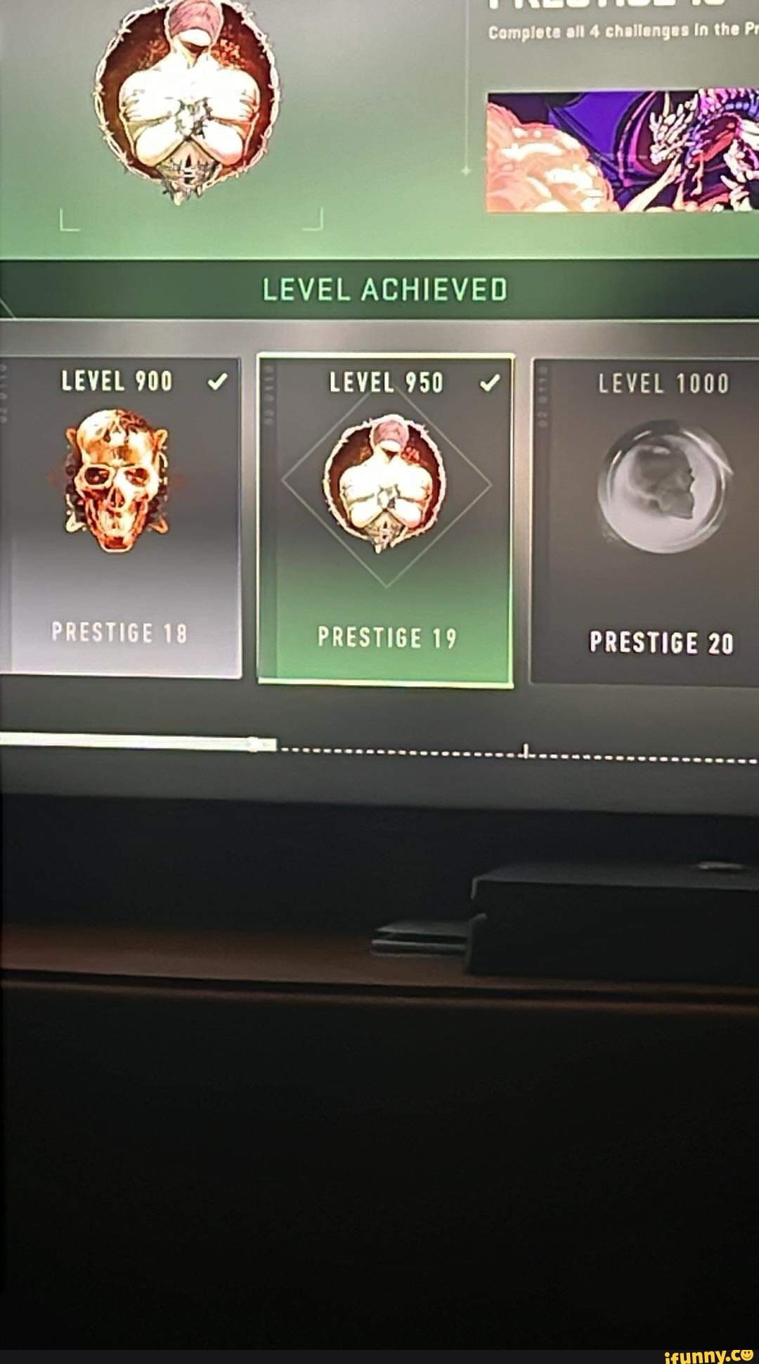 LEVEL ACHIEVED LEVEL LEVEL 1000 PRESTIGE 20 LEVEL 900 PRESTIGE - iFunny