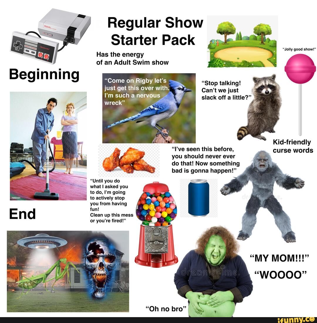 Regular Show Starter Pack Has the energy of an Adult Swim show wreck ...