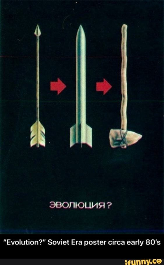 "Evolution?" Soviet Era poster circa early 80's - “Evolution?” Soviet ...