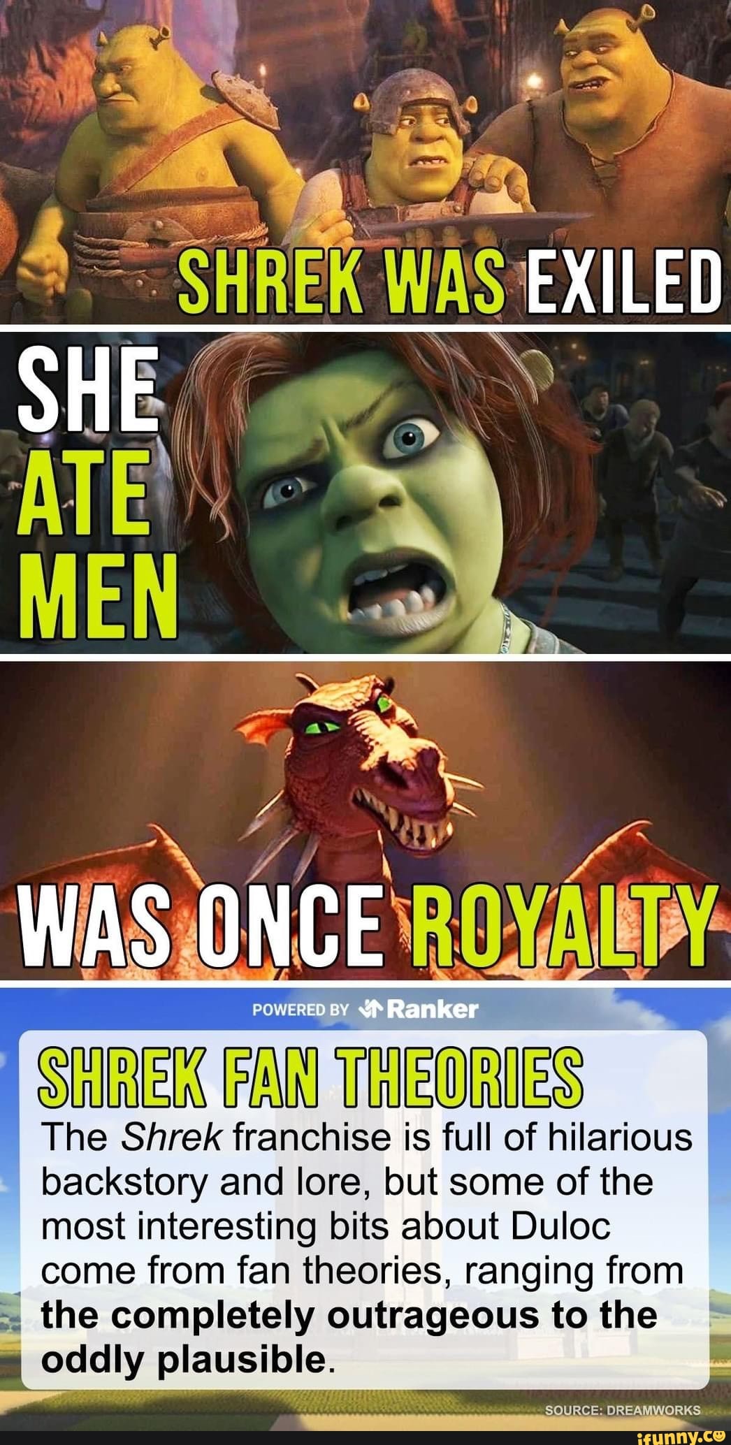 EXILED SHE I WAS ONCE POwERED BY Ranker SUBER FAN THEORIES The Shrek ...