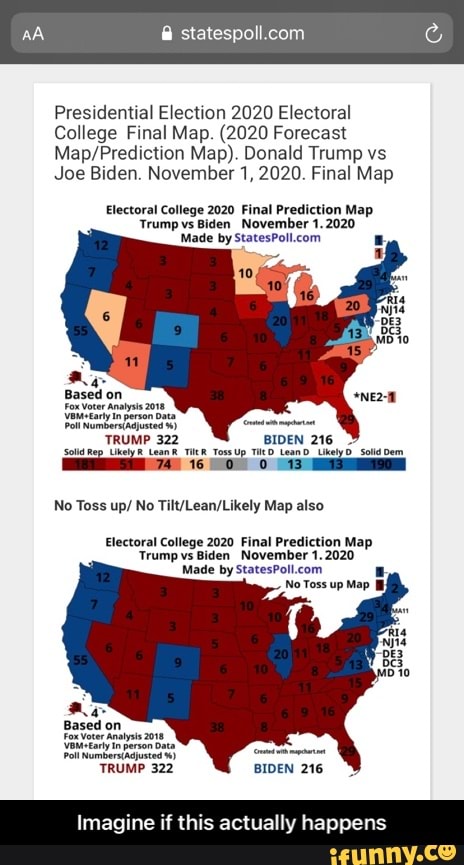 Presidential Election 2020 Electoral College Final Map. (2020 Forecast ...
