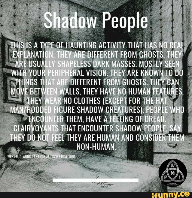 Shadow People THAT THIS A TYPE OF HAUNTING ACTIVITY THAF HAS NO REAL ...
