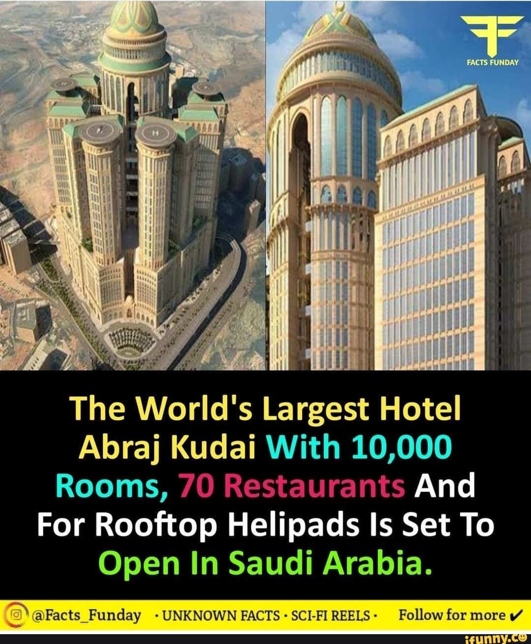 The World's Largest Hotel Abraj Kudai With 10,000 Rooms, 70 Restaurants ...