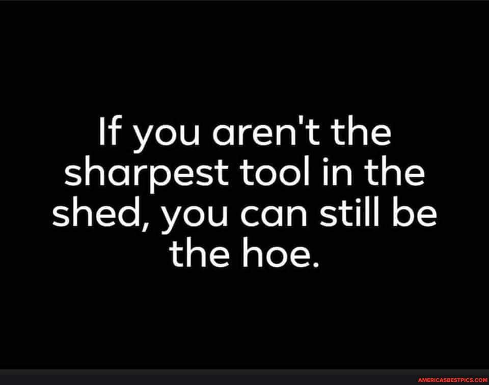 If you aren't the sharpest tool in the shed, you can still be the hoe ...