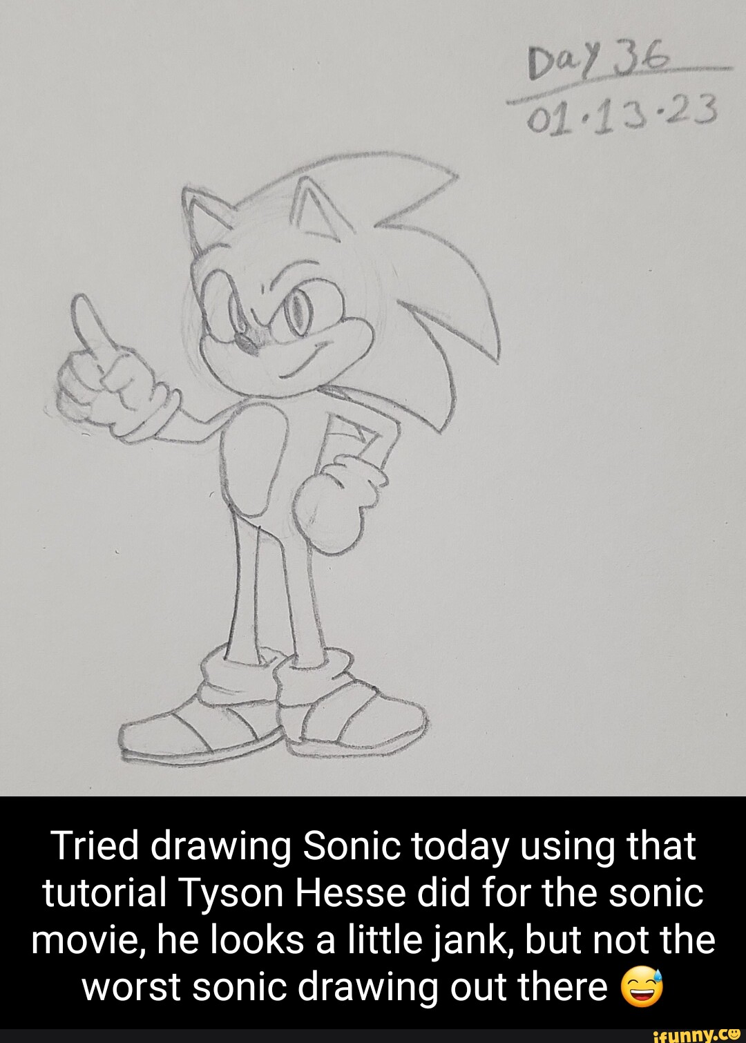 Tried drawing Sonic today using that tutorial Tyson Hesse did for the ...